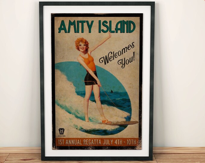 Vintage Style Jaws Inspired Amity Island 1925 1st Annual Regatta ...