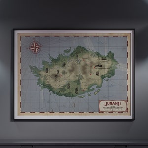 Jumanji Inspired - Island Map Replica Movie Prop A4 A3 A2 Art Print - Etsy