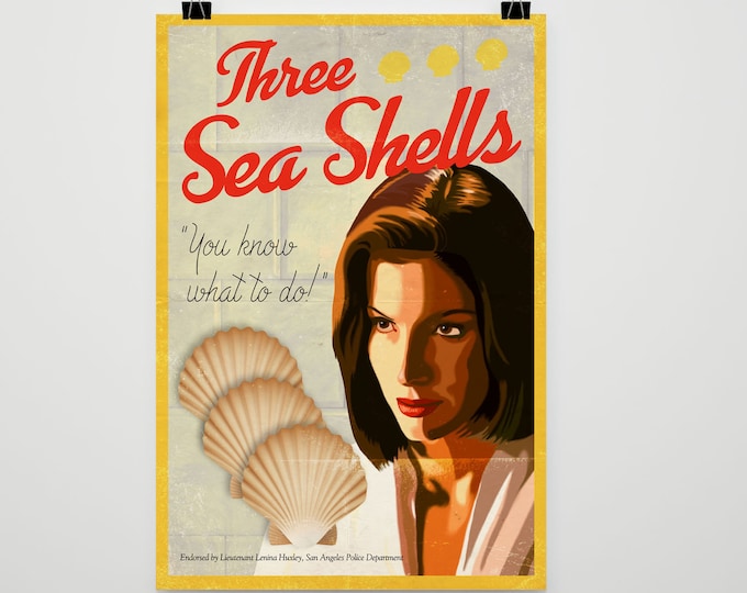 Demolition Man Inspired Sandra Bullock Three Sea Shells - A4 A3 A2 Art ...