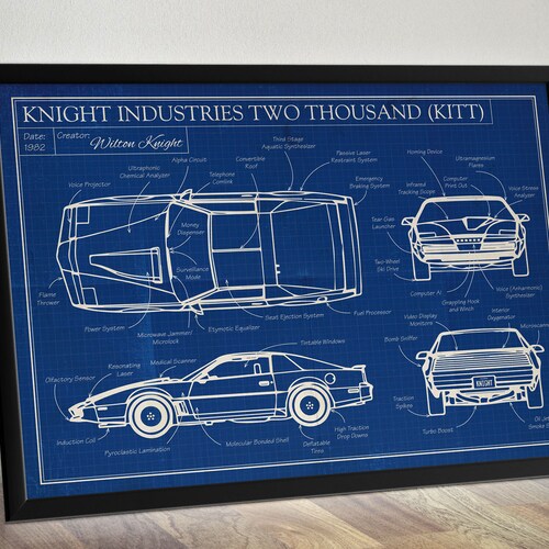 KITT Knight Industries Two Thousand Knight Rider Blueprint - Etsy