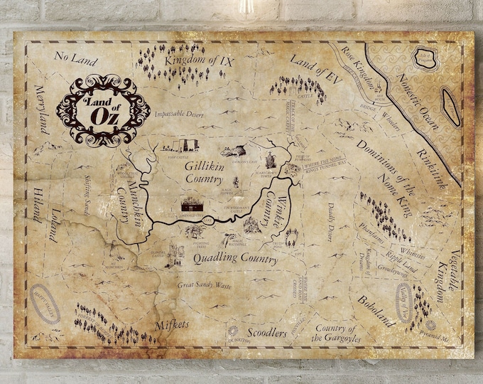 Magical Land of Oz Map - Etsy UK