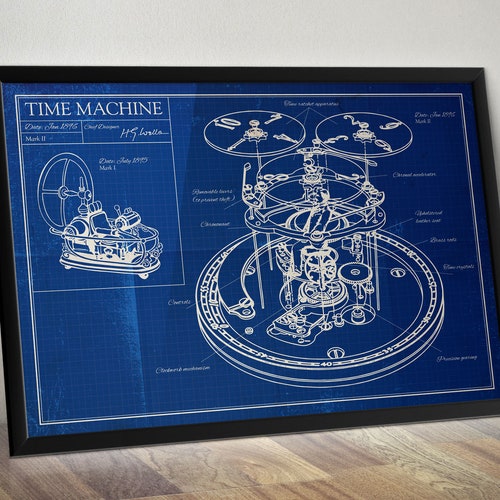 HG Wells Time Machine Blueprint A4 A3 A2 A1 A0 Art Print - Etsy