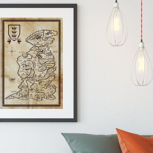 Vintage Look Map of King Arthur's Kingdom A4 A3 A2 A1 - Etsy UK