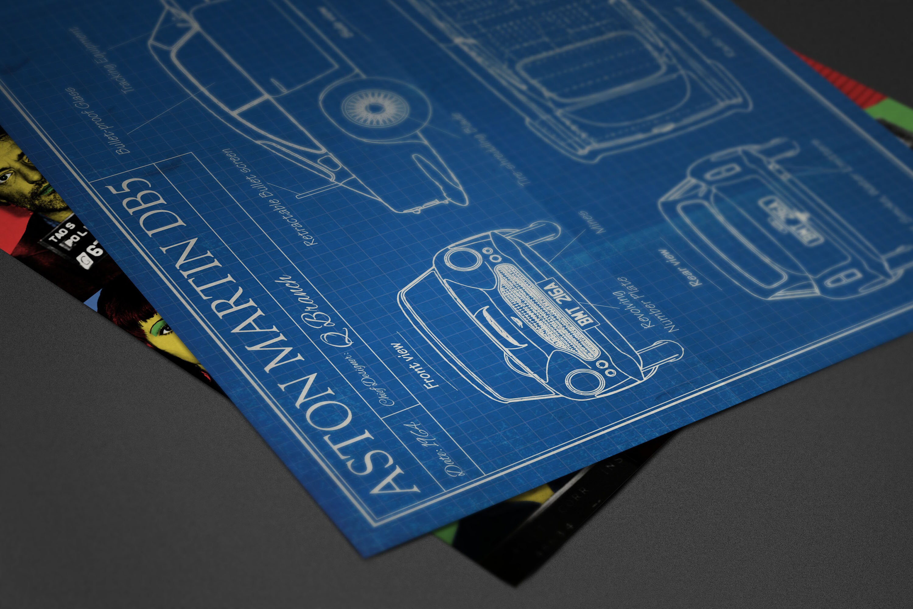 James Bond 007 Inspired Aston Martin Q Branch DB5 Blueprint - Etsy ...