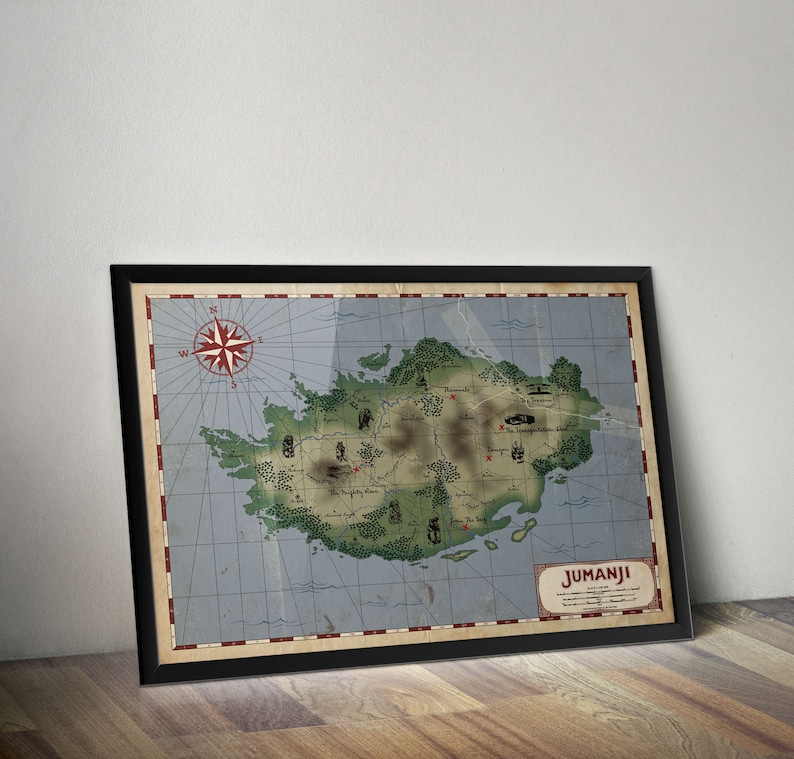 Jumanji Inspired - Island Map Replica Movie Prop A4 A3 A2 Art Print - Etsy