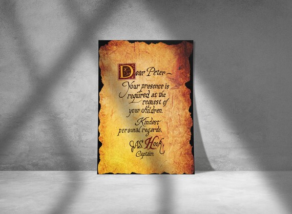 A4 A3 A2 Art Print Peter Pan 'Hook' Inspired Captain Hook Prop Replica ...