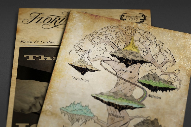 Map of Norse Mythology Vintage Style Nine Realms Map A4 A3 - Etsy Australia