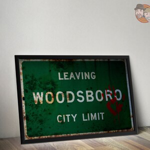 Scream Inspired Leaving Woodsboro Sign Art Print - Horror Movie Prop ...