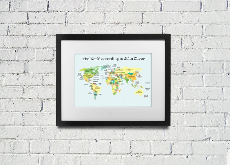 The World According to John Oliver - Comedy Map A3 A2 A1 A0 Poster ...