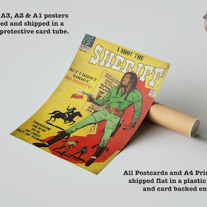 Bob Marley Inspired Vintage Pulp Comic Book Cover I Shot the - Etsy