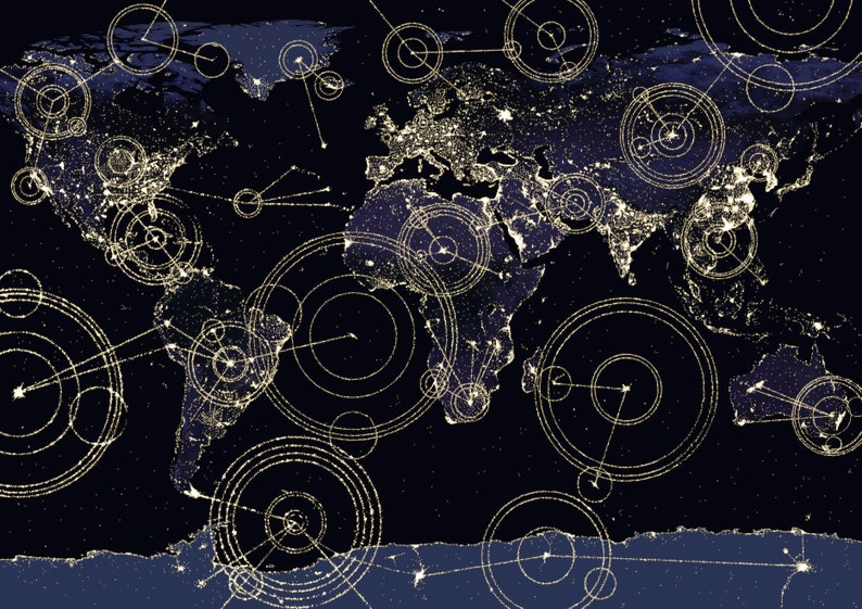 Ecumenopolis The Planet wide City Theoretical Map A4 A3 A2 | Etsy