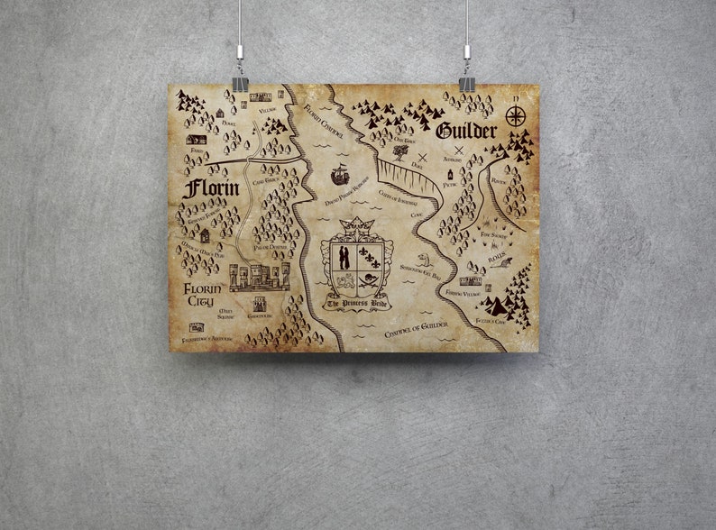 The Princess Bride Story Map Art Print: William Goldman & Rob Reiner ...