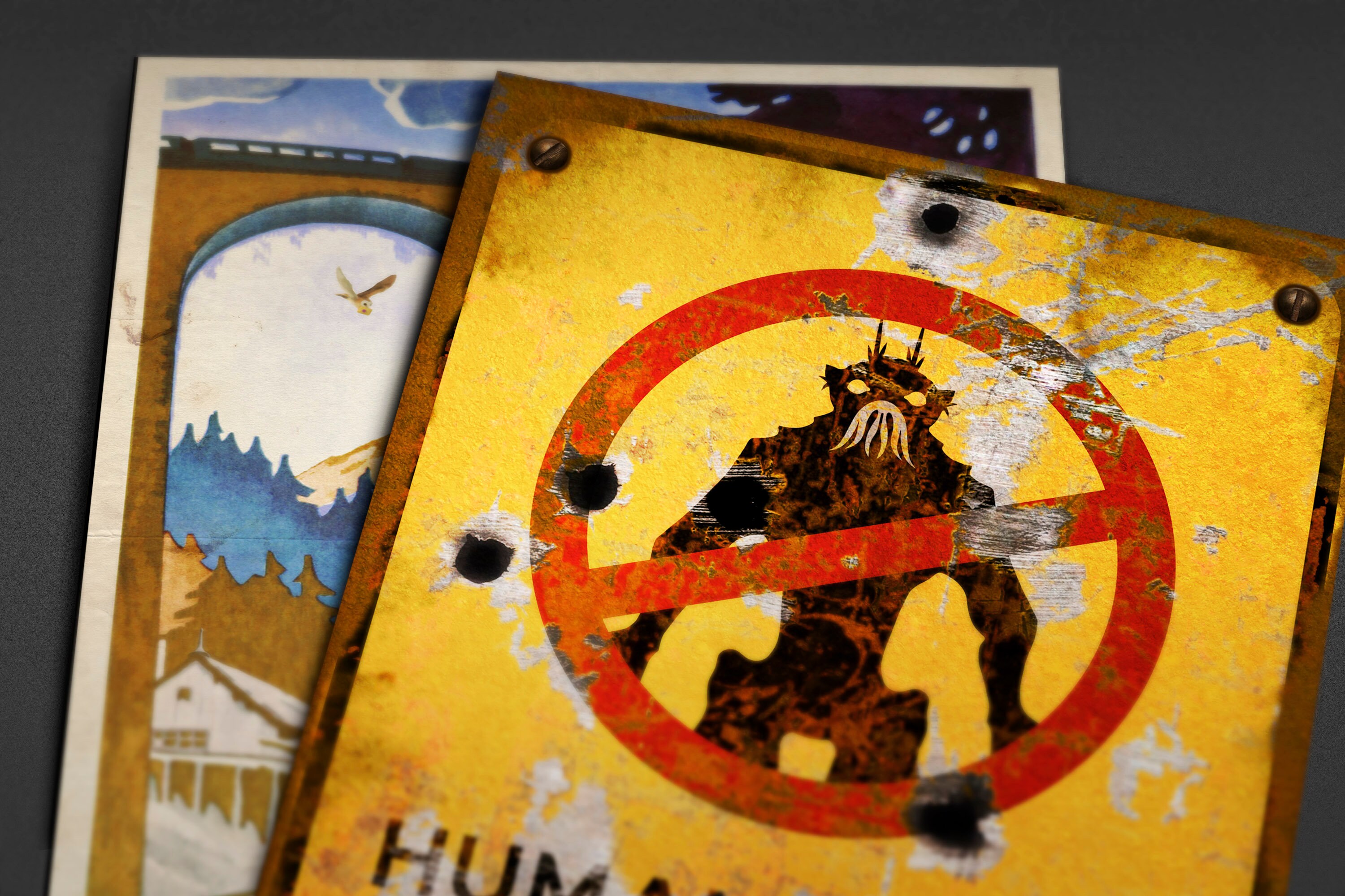 District 9 Inspired Rusty Metal Humans Only Anti Prawn Alien | Etsy