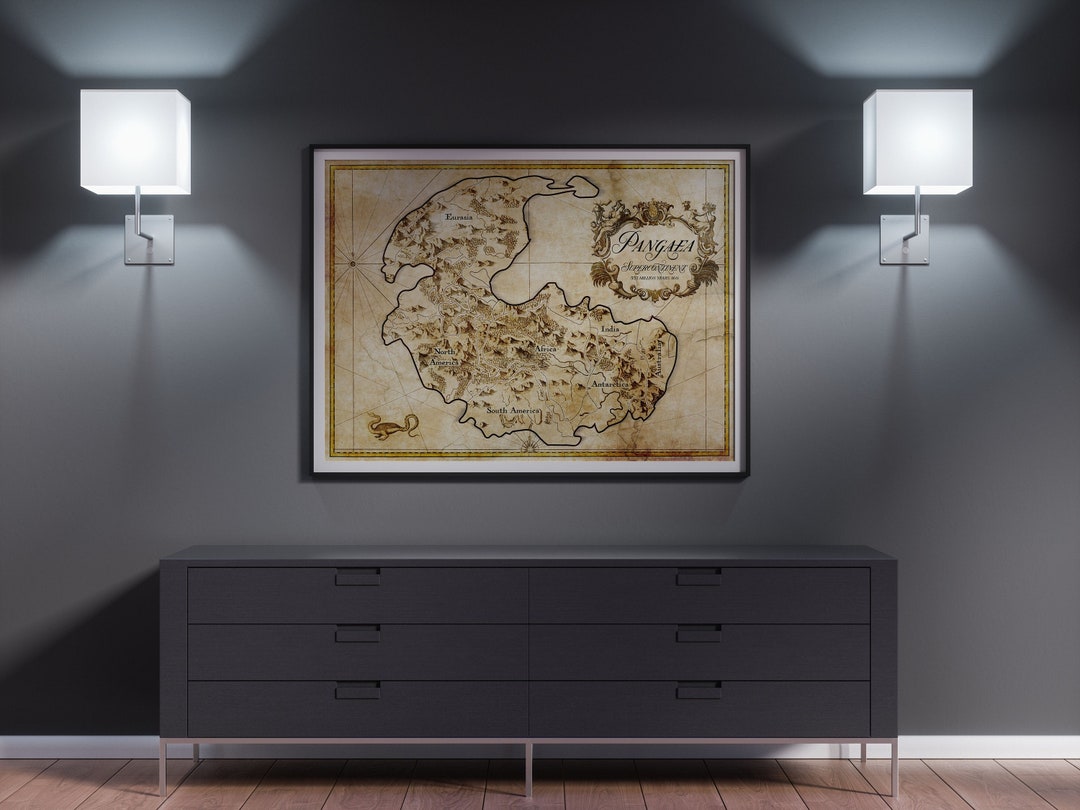 Vintage Style Map of Pangaea - A4 A3 A2 A1 Art Print - Etsy