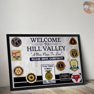 Back to the Future Inspired Hill Valley Town Sign Art Print - Etsy