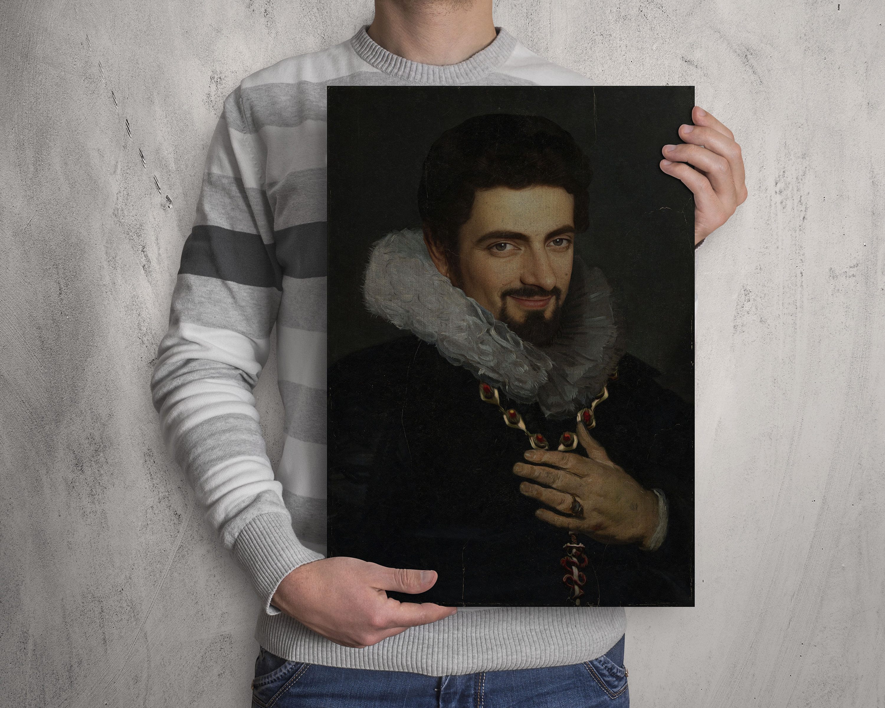 Blackadder II Inspired - Edmund Blackadder Oil Portrait - A1 A2 A3 A4 ...