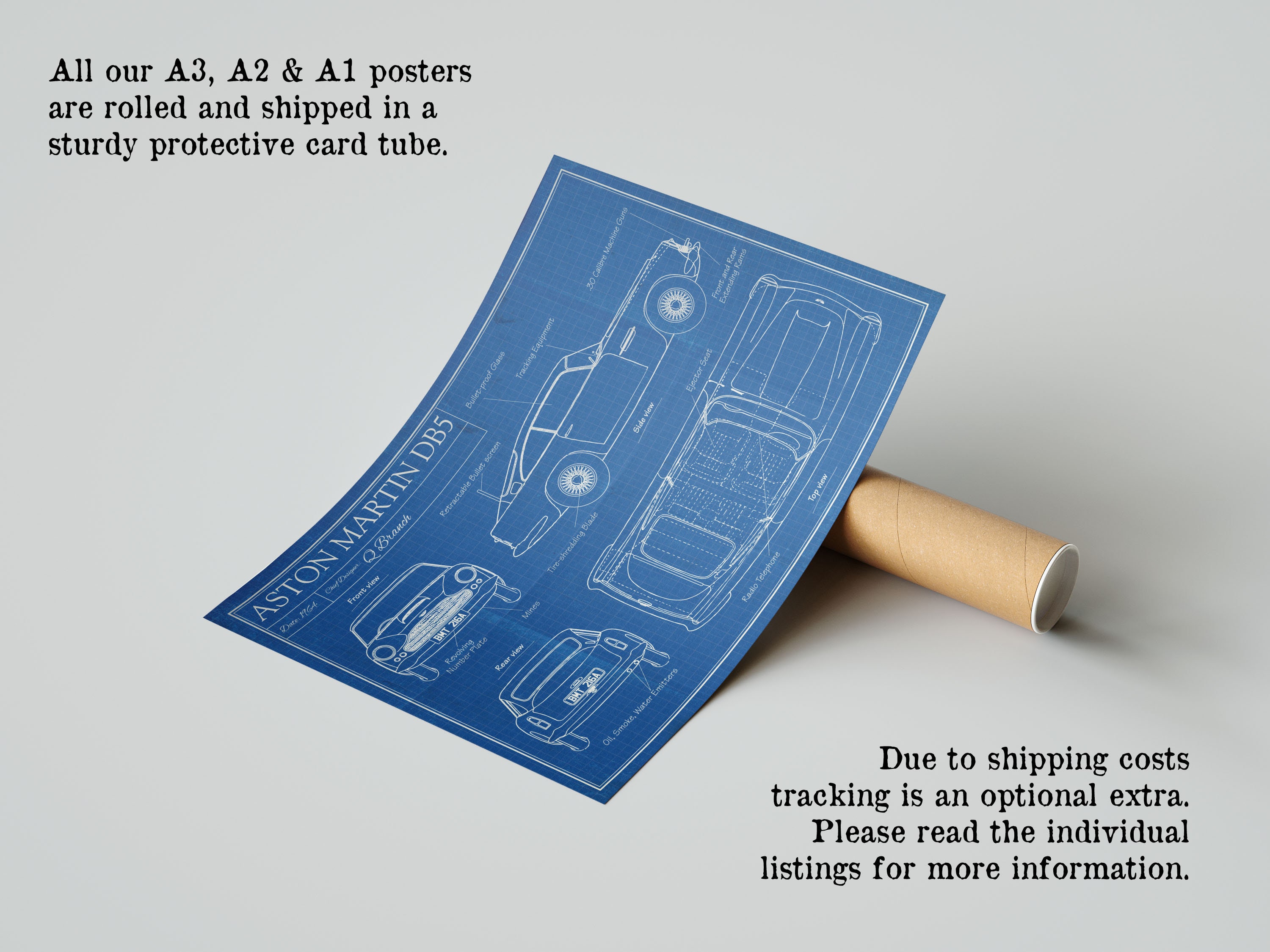 James Bond 007 Inspired Aston Martin Q Branch DB5 Blueprint - Etsy ...