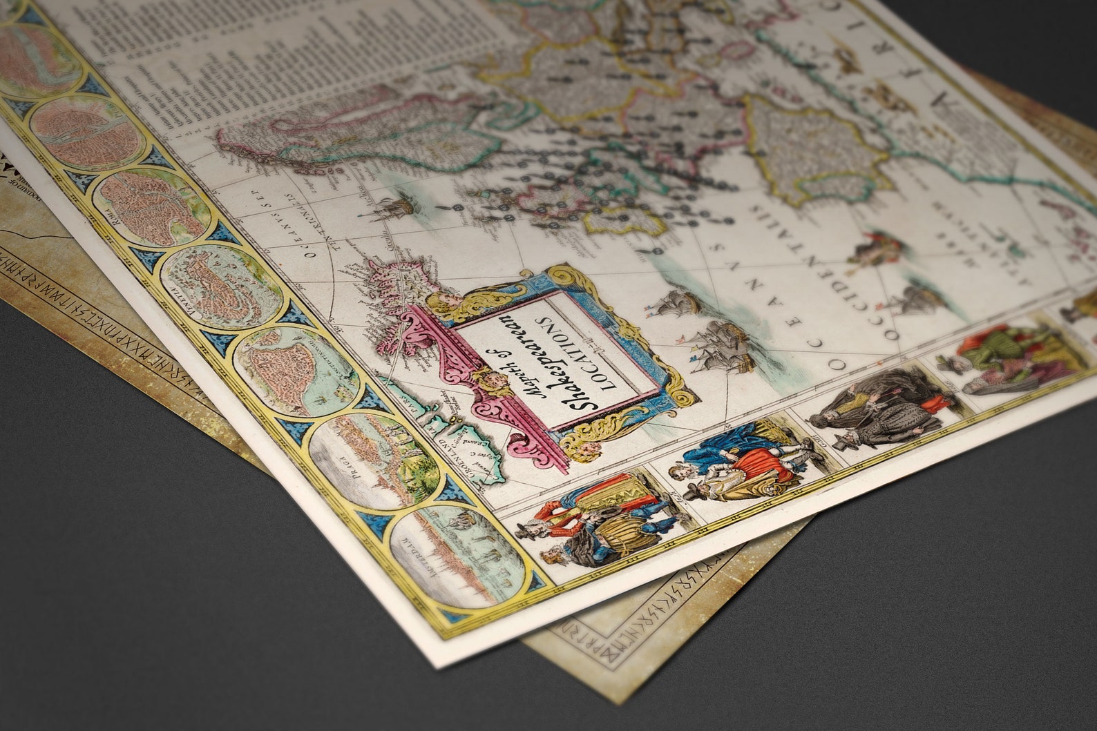 William Shakespeare Map Play Locations A Vintage Style Map - Etsy