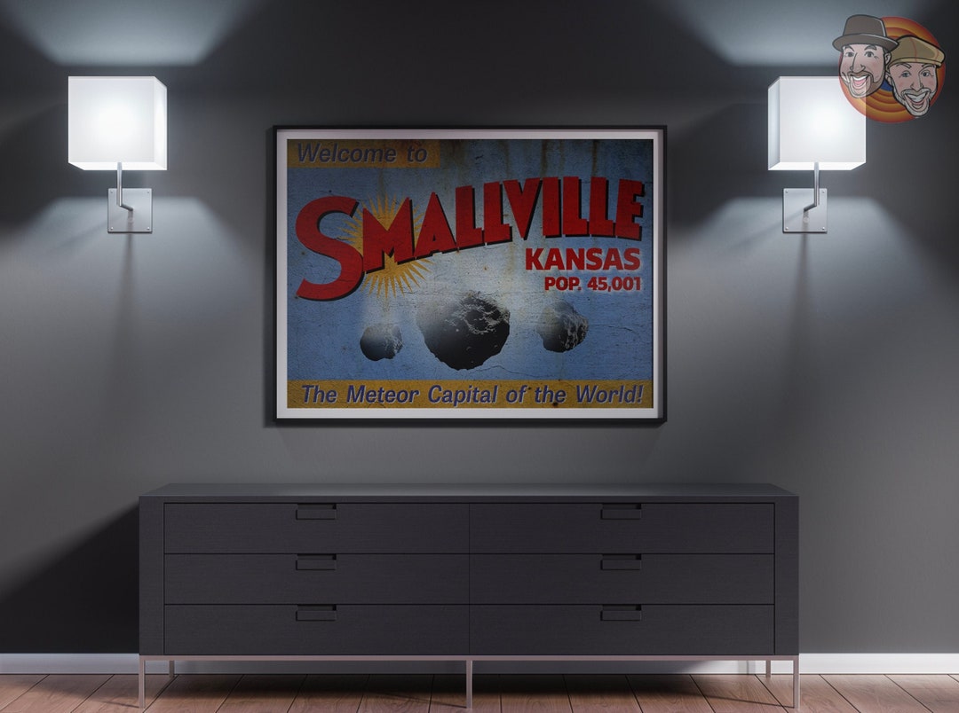 Smallville Kansas Art Print - Meteor Capital Town Sign - Etsy
