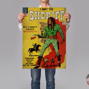 Bob Marley Inspired Vintage Pulp Comic Book Cover I Shot the - Etsy