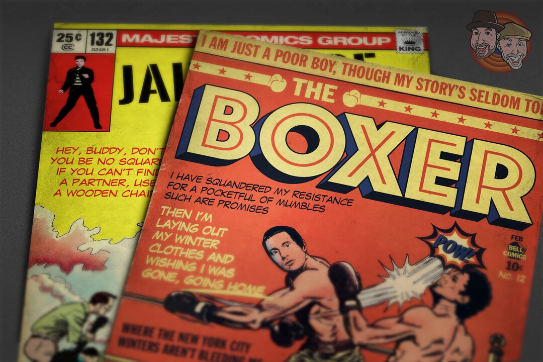 Simon and Garfunkel Inspired Vintage Pulp Book Cover - the Boxer - A4 ...