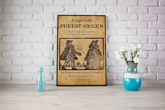 Vintage Blackadder Inspired Purest Green A1 A2 A3 A4 Art - Etsy