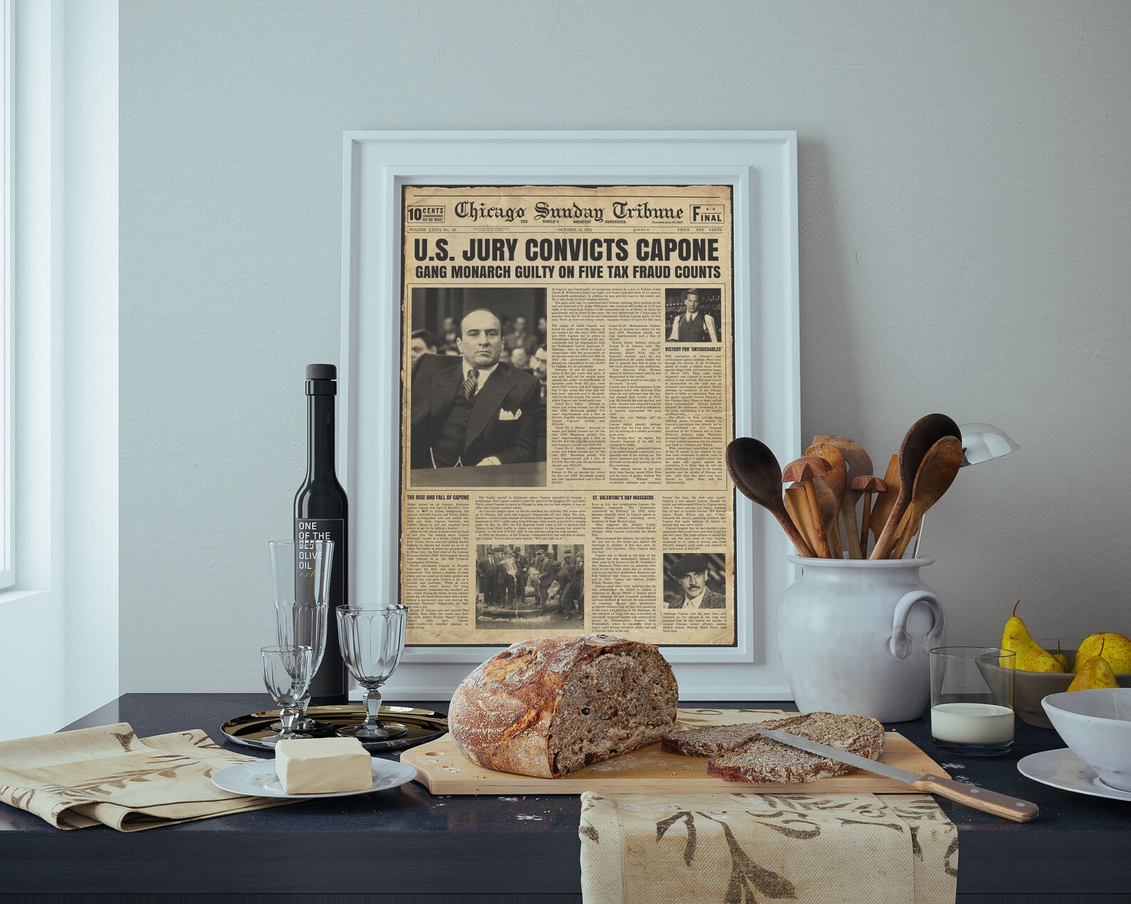 Al Capone Chicago Tribune Art Print: Vintage Newspaper Style - Etsy