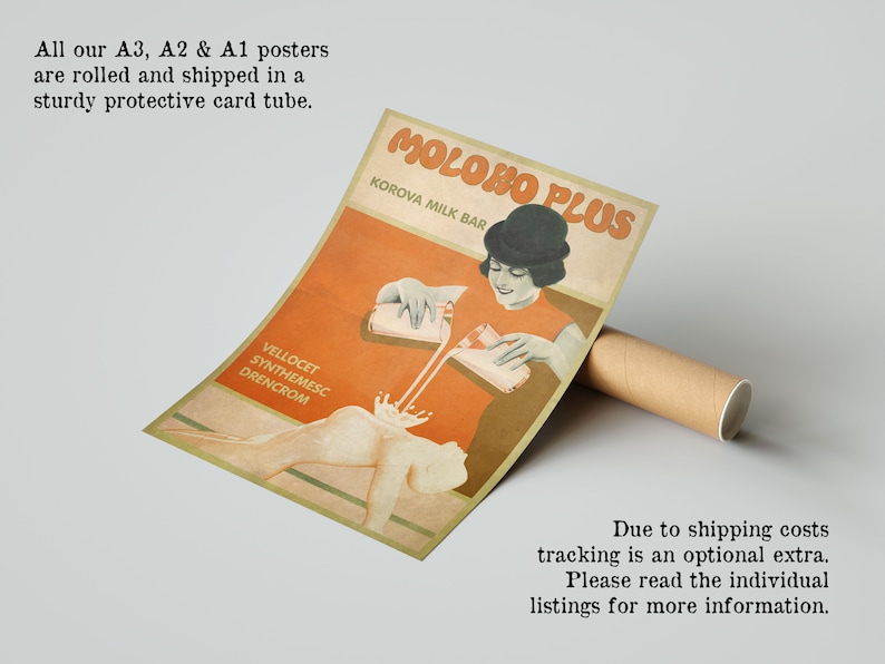 A Clockwork Orange Inspired Moloko Plus Korova Milk Bar A4 A3 | Etsy