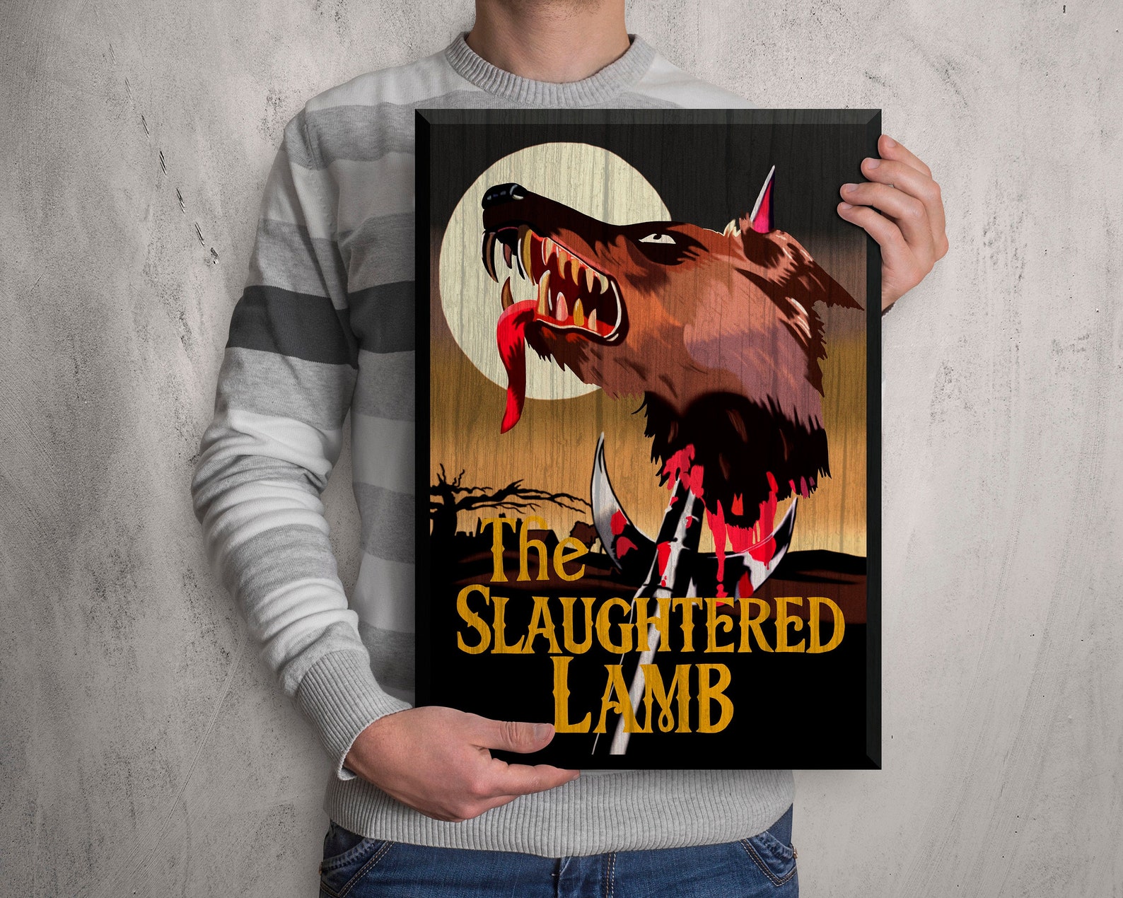 Vintage Style John Landis Inspired Slaughtered Lamb Pub Sign | Etsy