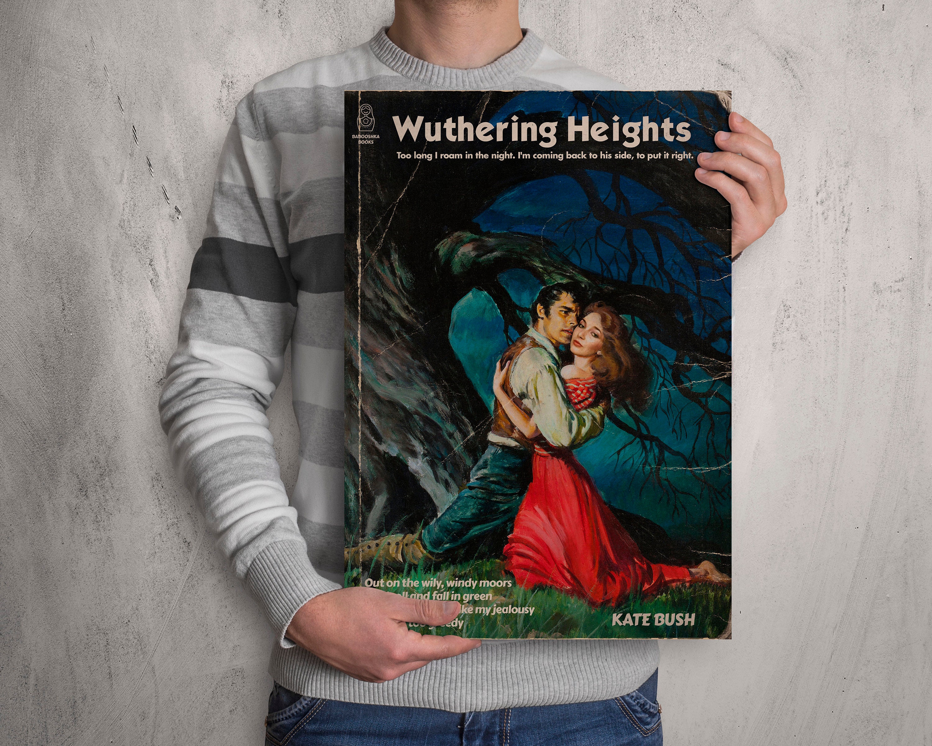Kate Bush Inspired Book Cover - Wuthering Heights - A4 A3 A2 Art Print ...
