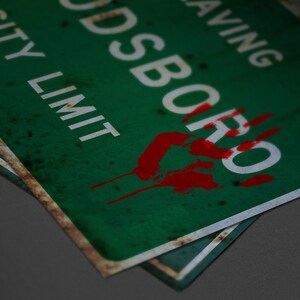 Scream Inspired Leaving Woodsboro Sign Art Print - Horror Movie Prop ...