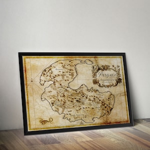 Vintage Style Map of Pangaea - A4 A3 A2 A1 Art Print - Etsy