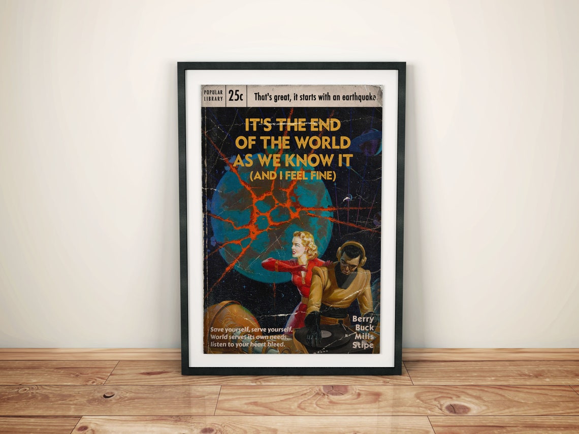 REM Inspired Vintage Pulp Book Cover It's the End of the - Etsy