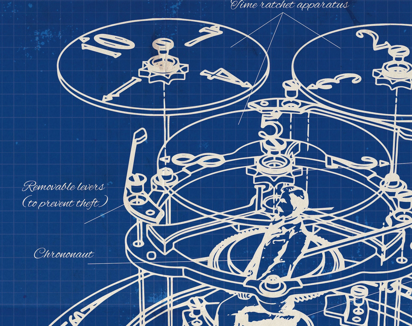 HG Wells Time Machine Blueprint A4 A3 A2 A1 A0 Art Print | Etsy UK