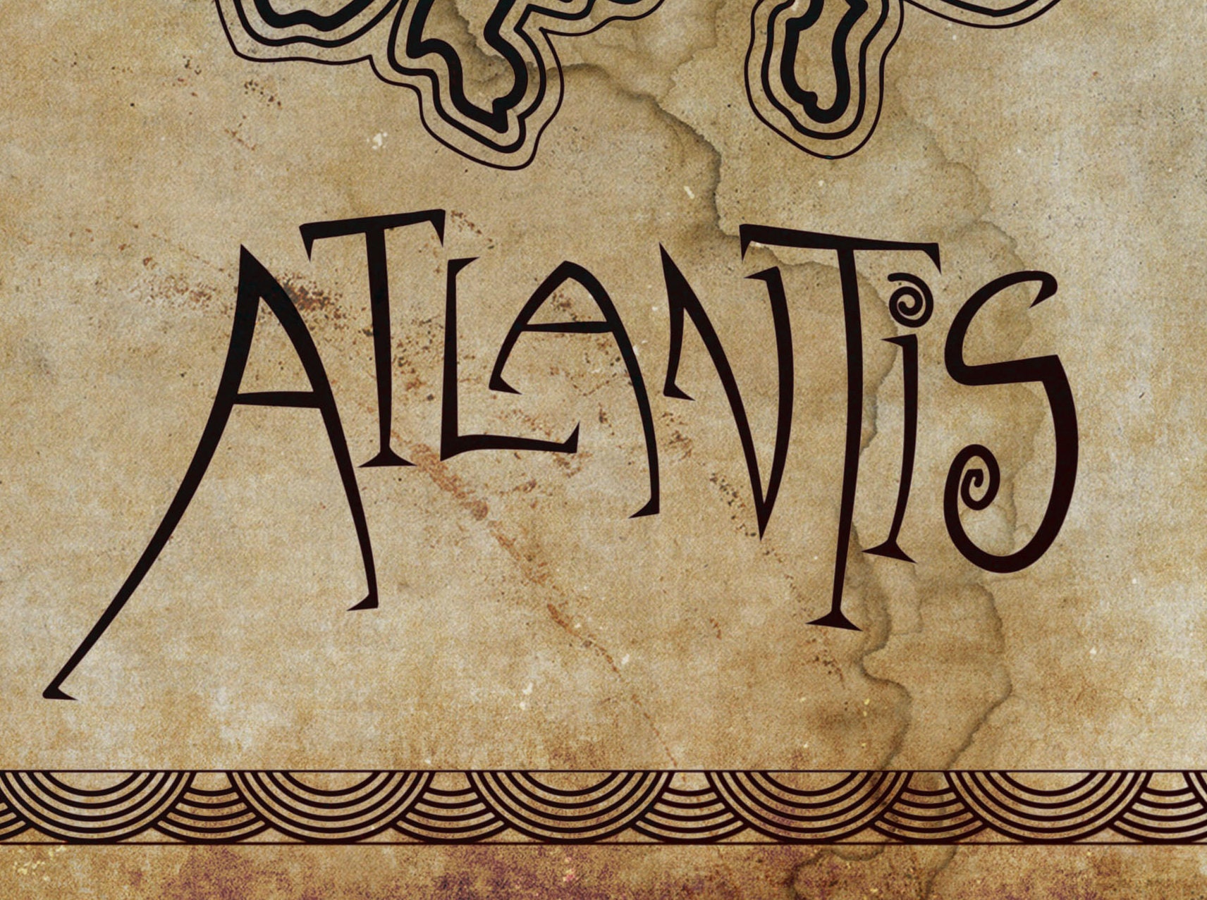 Vintage Style Map of the Ancient Lost City of Atlantis | Etsy