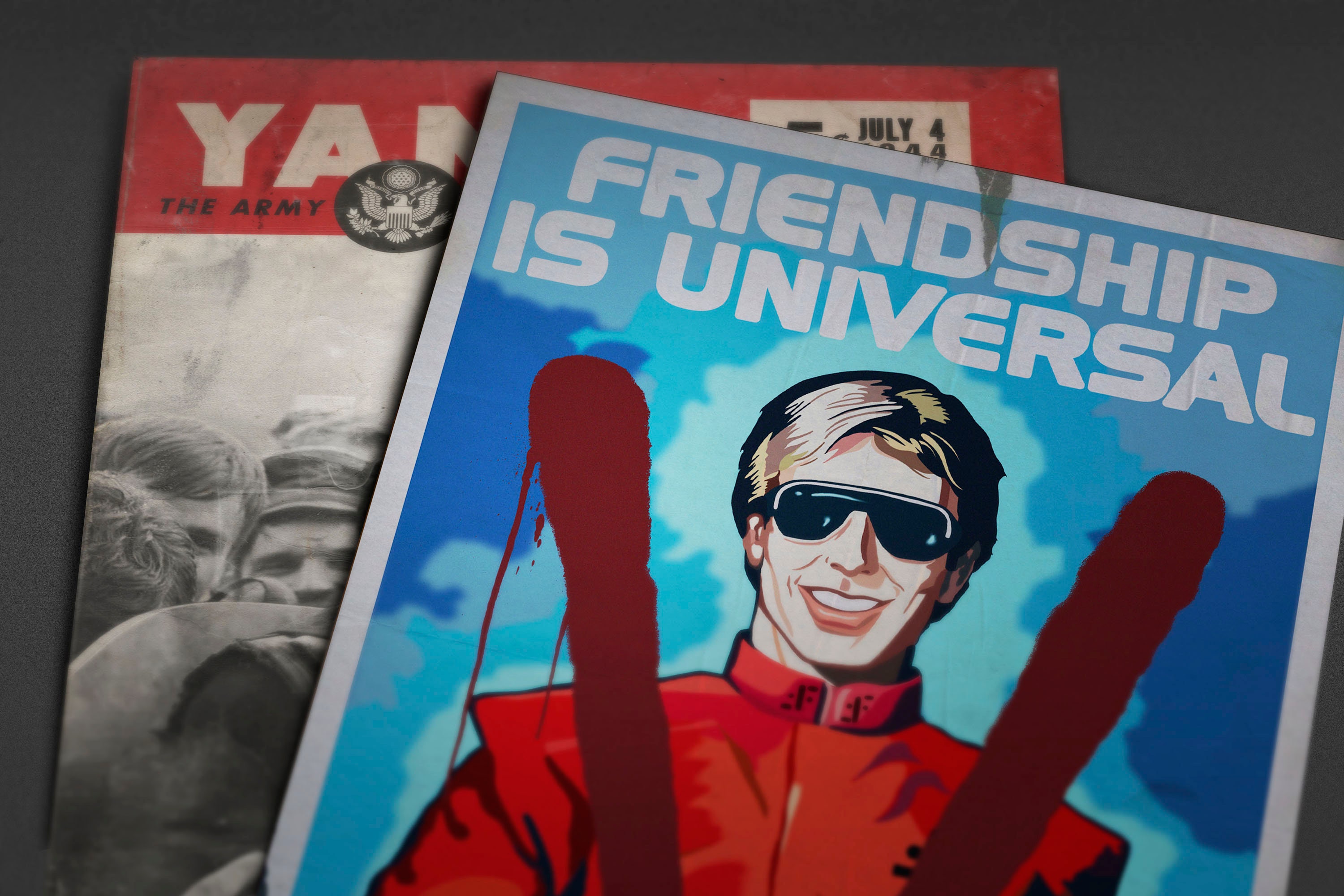 Friendship is Universal - A V Inspired Vintage Look A1 A2 A3 A4 Art ...