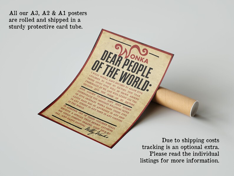 Willy Wonka Inspired Factory Tour Invitation Movie Prop A4 A3 - Etsy UK