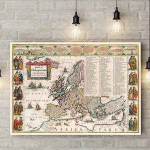 William Shakespeare Map Play Locations A Vintage Style Map With ...