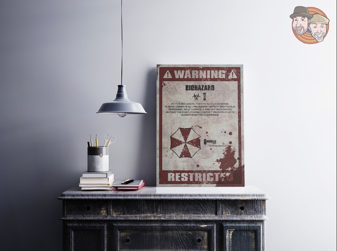 Umbrella Biohazard Sign: Resident Evil Inspired Art Print - Etsy