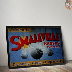 Smallville Kansas Art Print - Meteor Capital Town Sign - Etsy