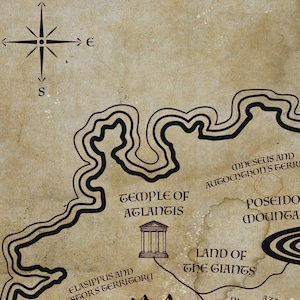 Vintage Style Map of the Ancient Lost City of Atlantis Available From ...