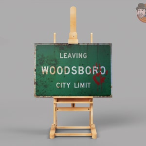 Scream Inspired Leaving Woodsboro Sign Art Print - Horror Movie Prop ...