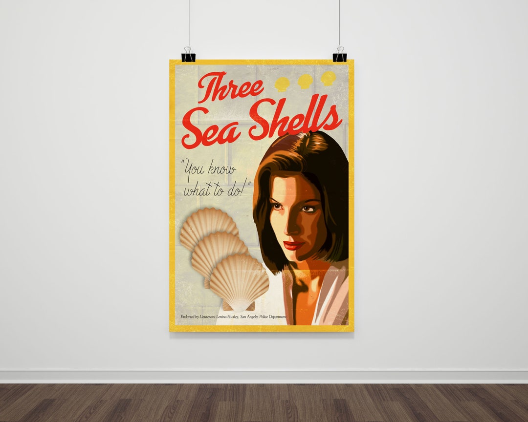 Demolition Man Inspired Sandra Bullock Three Sea Shells - A4 A3 A2 Art ...