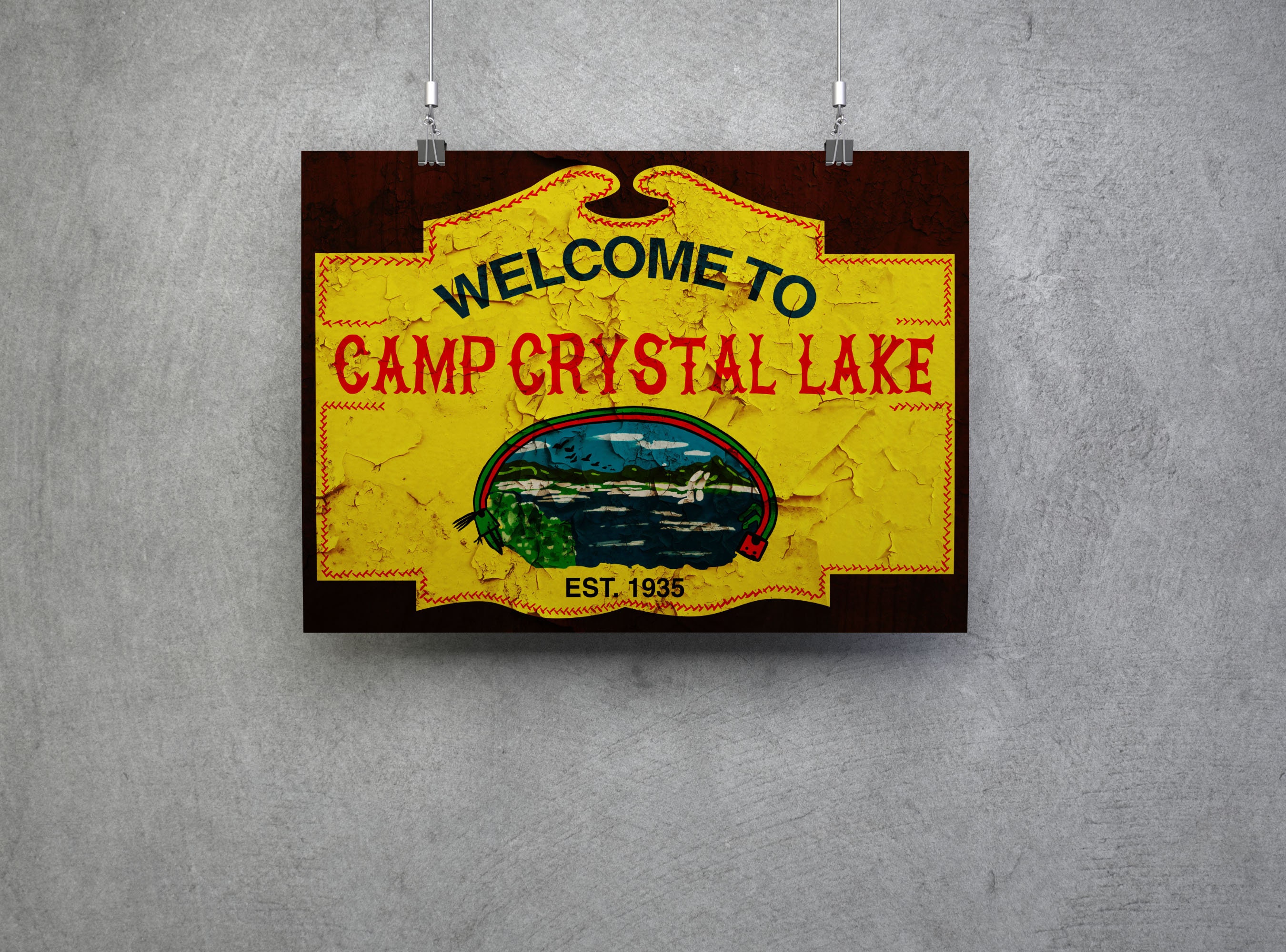 Camp Crystal Lake Sign Art Print - Friday the 13th Inspired - Etsy