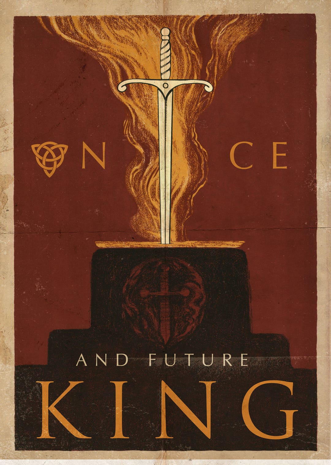 Retro King Arthur the Once and Future King Vintage A4 A3 A2 Poster ...