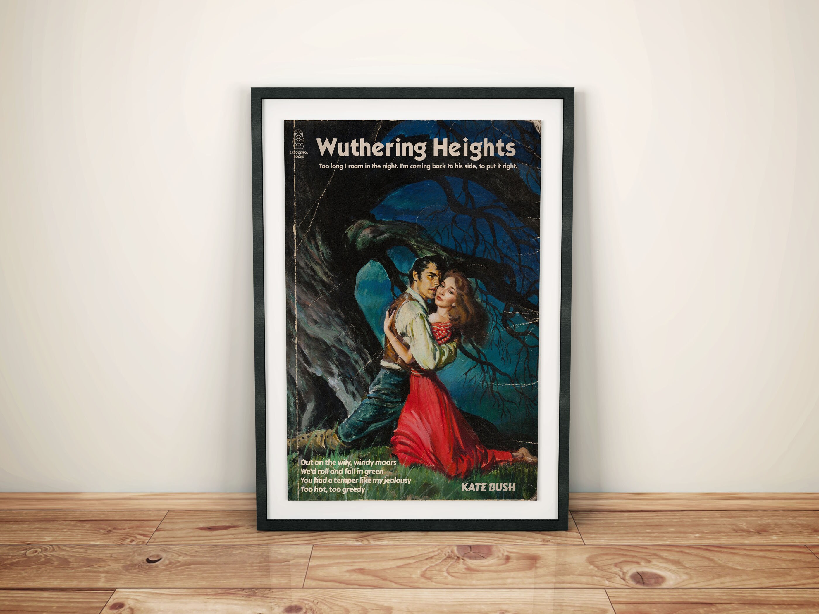 Kate Bush Inspired Book Cover - Wuthering Heights - A4 A3 A2 Art Print ...