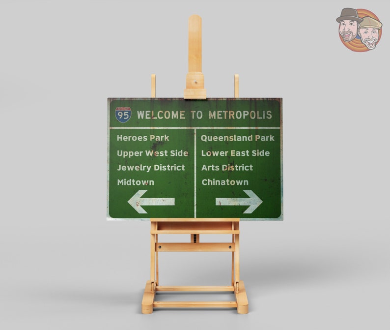 Superman Inspired Welcome to Metropolis City Sign Art - Etsy