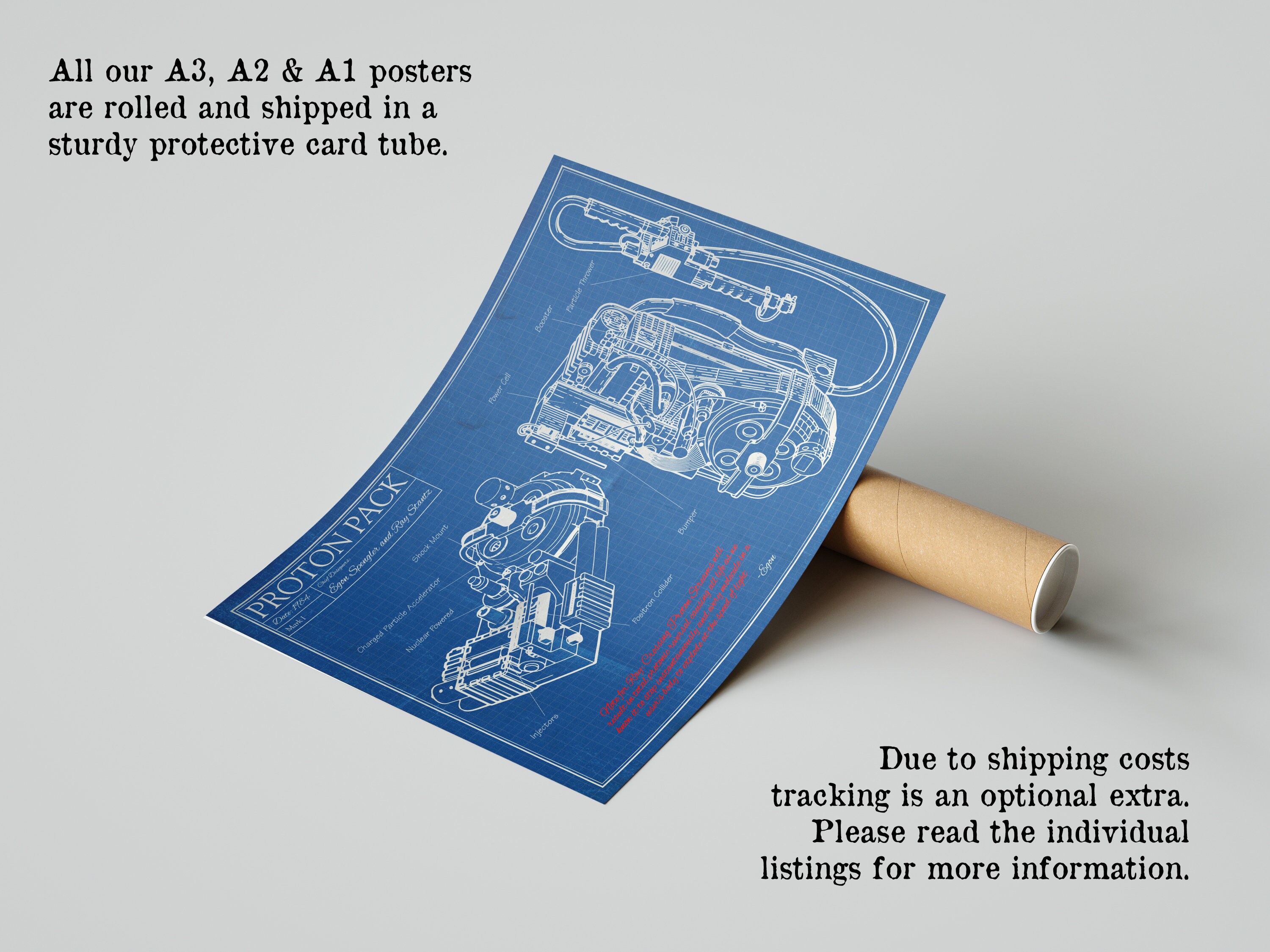 Ghostbusters Inspired Proton Pack Blueprint A4 A3 A2 A1 - Etsy