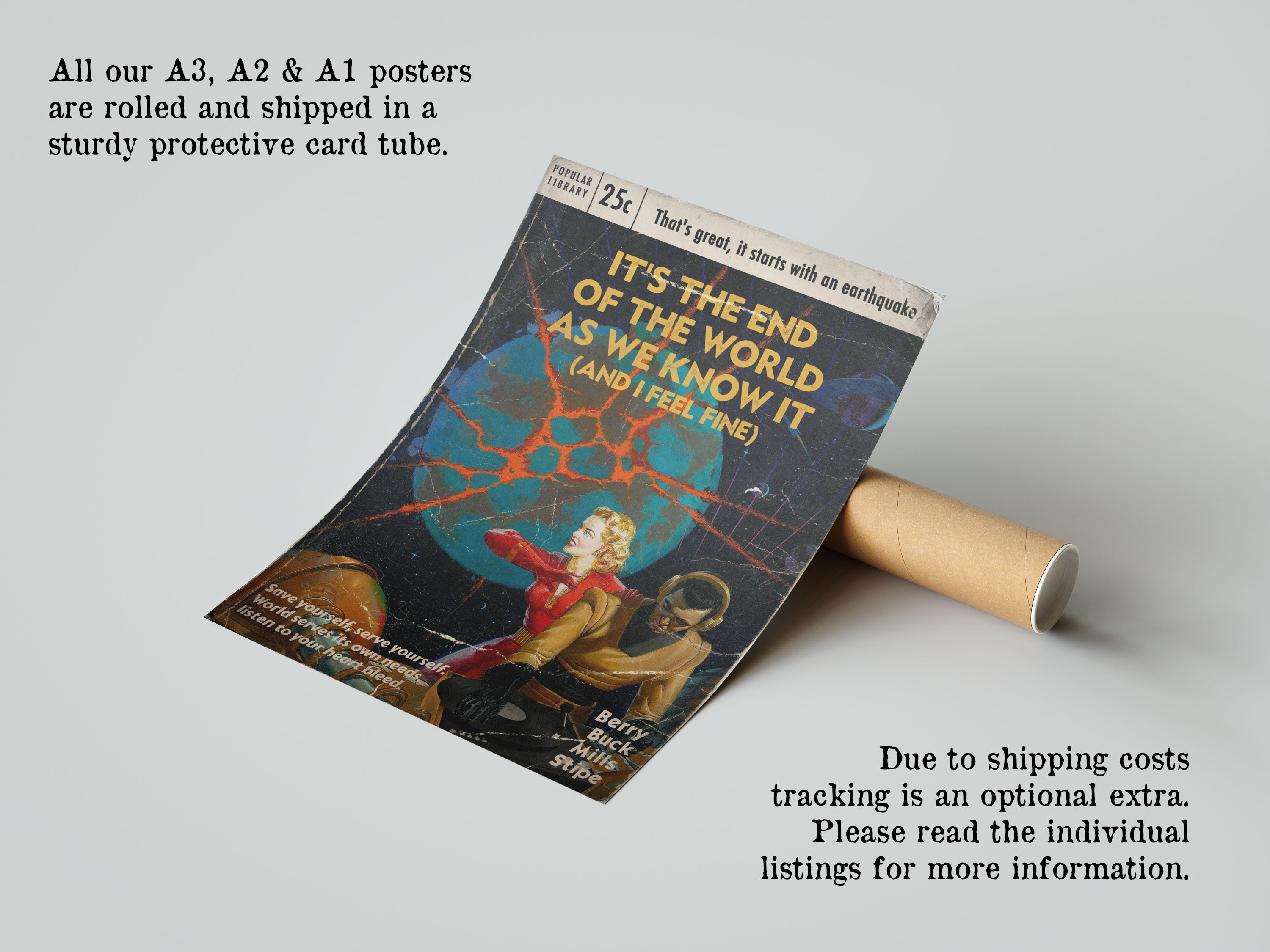 REM Inspired Vintage Pulp Book Cover It's the End of the - Etsy