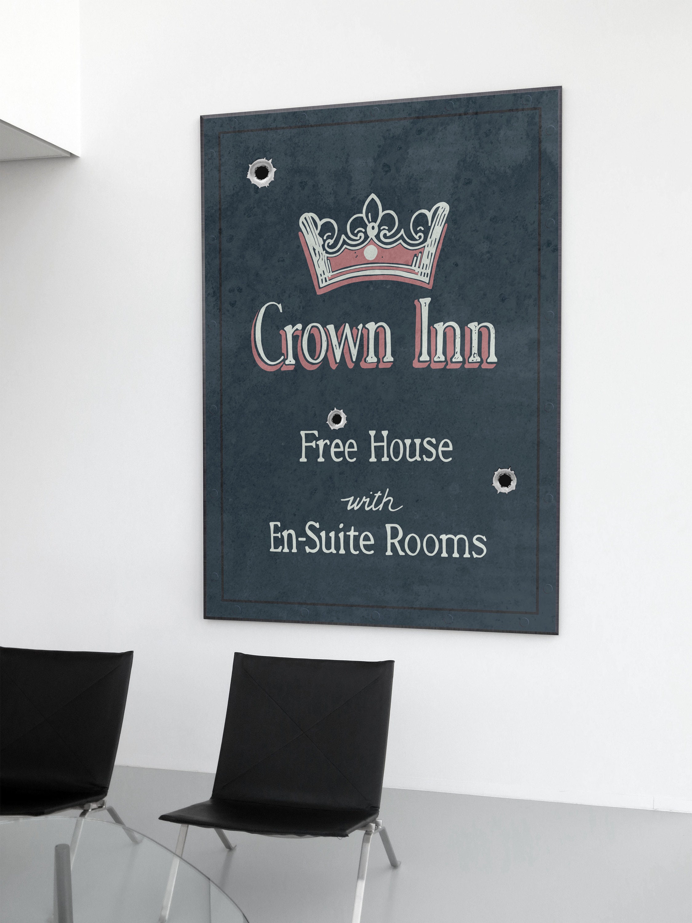 Hot Fuzz Inspired The Crown Inn Pub Sign Aged & Weathered | Etsy
